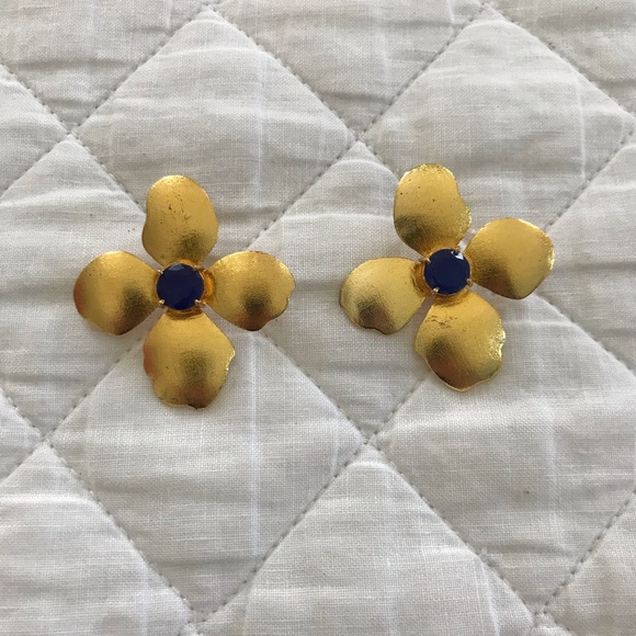 Lisi Lerch | Jewelry | Lisi Lerch Maggie Statement Earrings Navy Blue | Poshmark